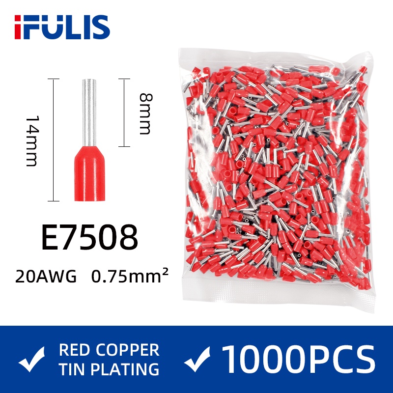 1000PCS VE European Terminal Pin Terminal Tube Type Wiring Connector ...