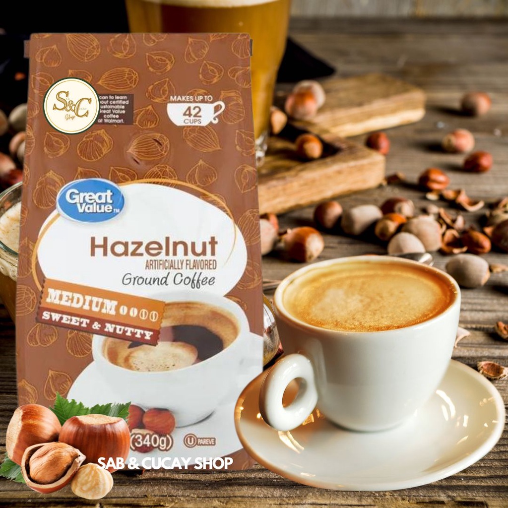 Great Value Hazelnut Medium Roast Ground Coffee 12 Oz | Shopee Philippines