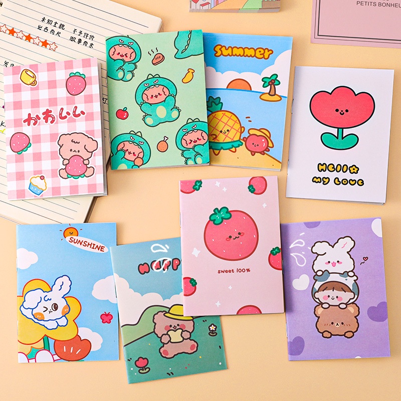 Portable Cartoon Diary Notepad Cute Mini Notebook School Stationery ...