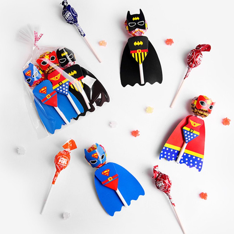 54Pcs Super Heroes Cartoon Candy Lollipop Decoration Cards For Kids ...