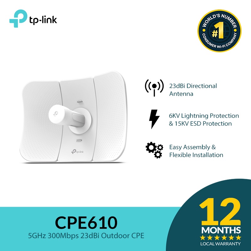 TP-Link CPE610 5ghz 300mbps 23dbi Outdoor CPE AP P2p | Shopee Philippines
