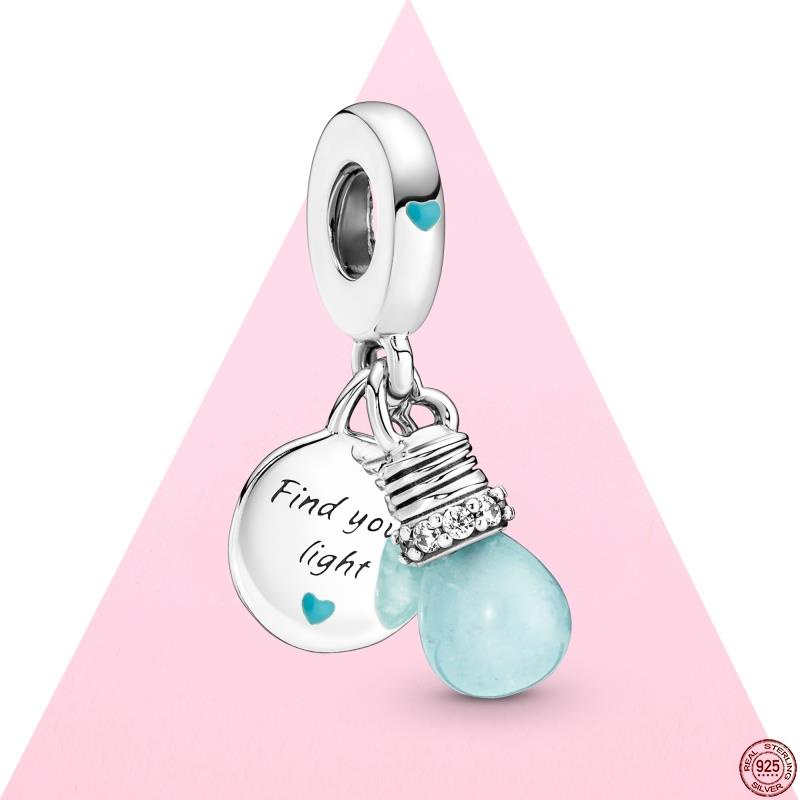 2022 New 925 Sterling Silver Glow-in-the-dark Light bulb Charm Fit ... 2022 New 925 Sterling Silver Glow-in-the-dark Light bulb Charm Fit ...