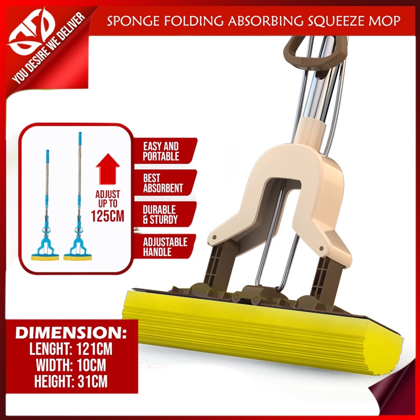 Home Cleaning Sponge Mops Floor Cleaning Mop Folding Squeeze Water ...