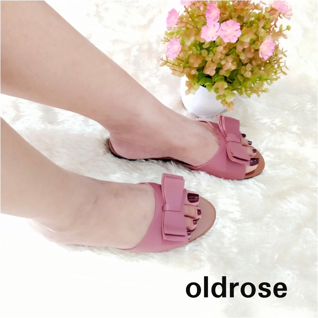 JENNY_O Ladies Jisoo Double Ribbon Korean Style Slip On Leather Gawang ...