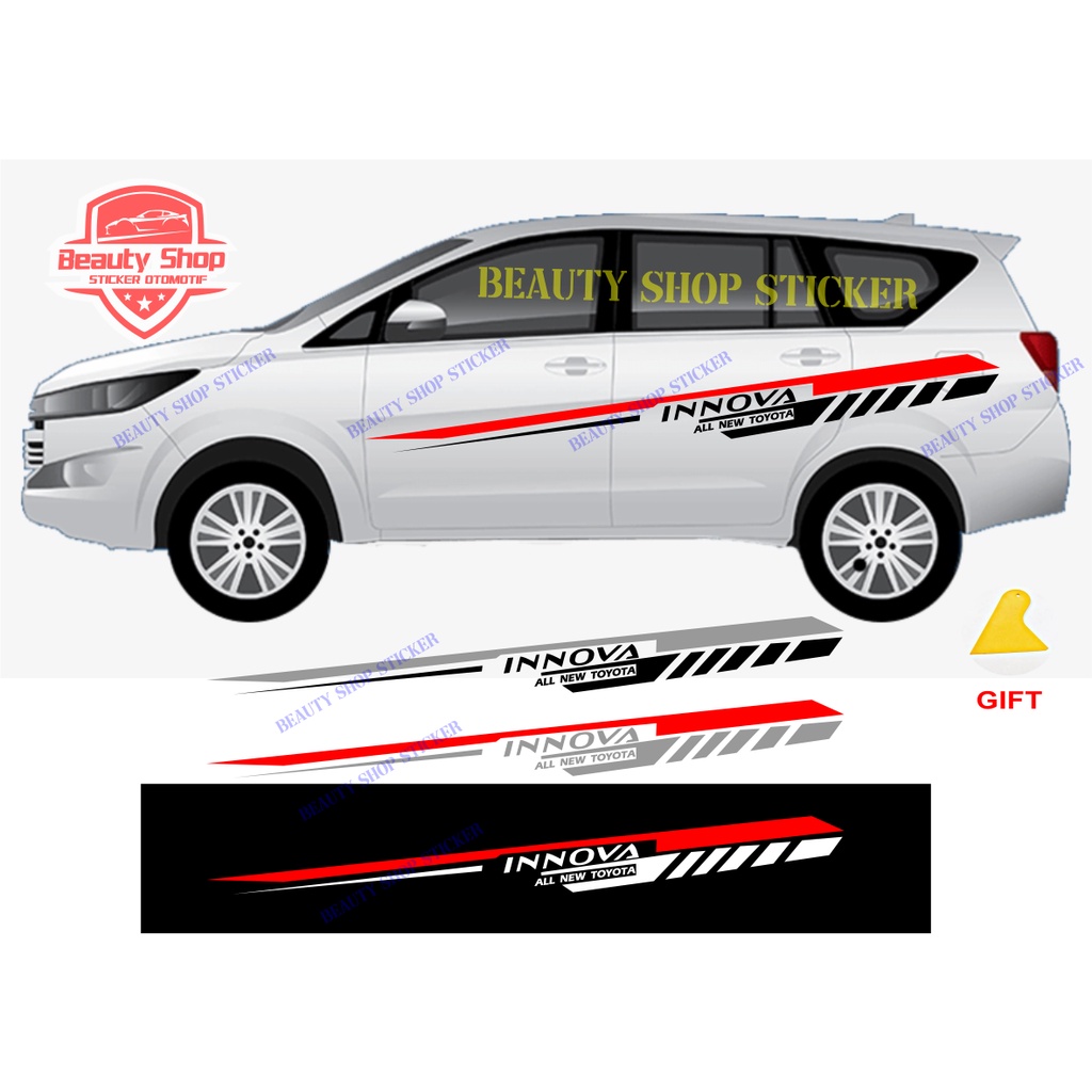 Innova car stickers toyota innova reborn striping body stickers ...