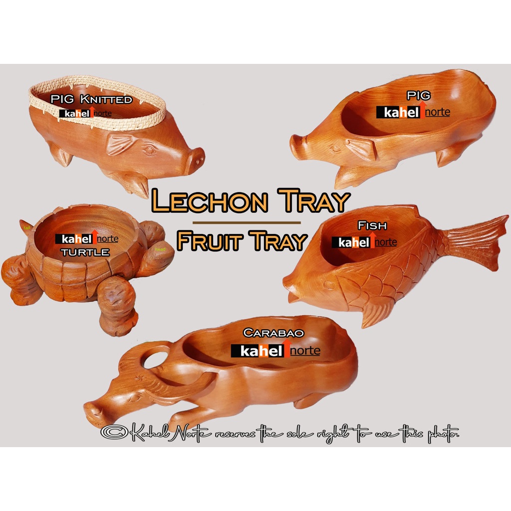 Premium Pig Tray Fish Carabao Turtle Wooden Fruit Lechon Shaped Tray ...