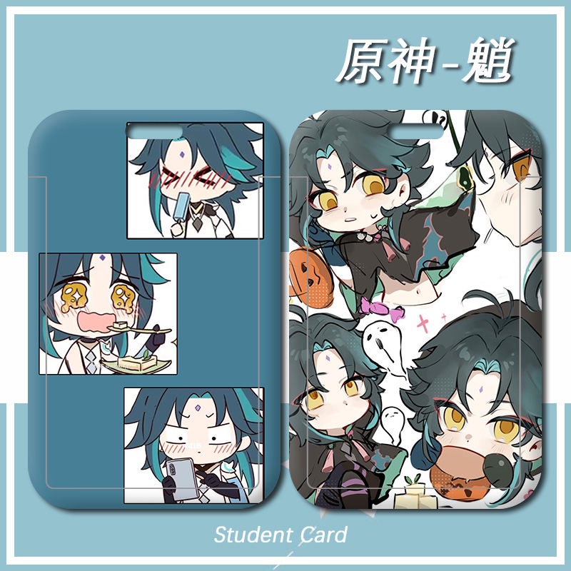 Anime Genshin Impact Xiao Ins Card Holder Student ID Card Meal Card Bus ...