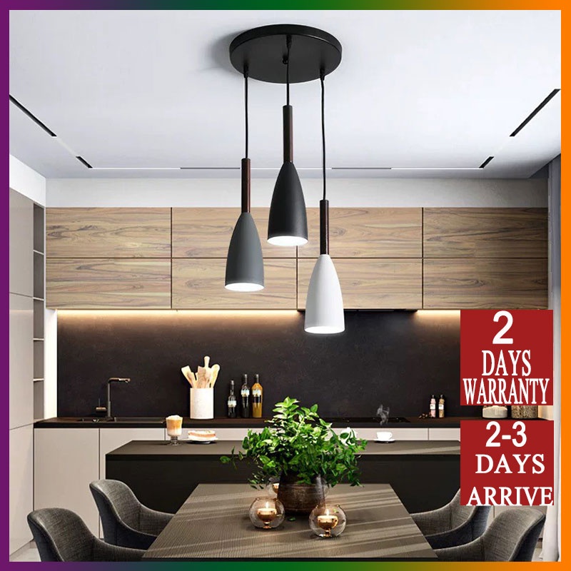 YHLAMP Modern Kitchen Pendant Light Dining Droplight Wood Chandelier ...