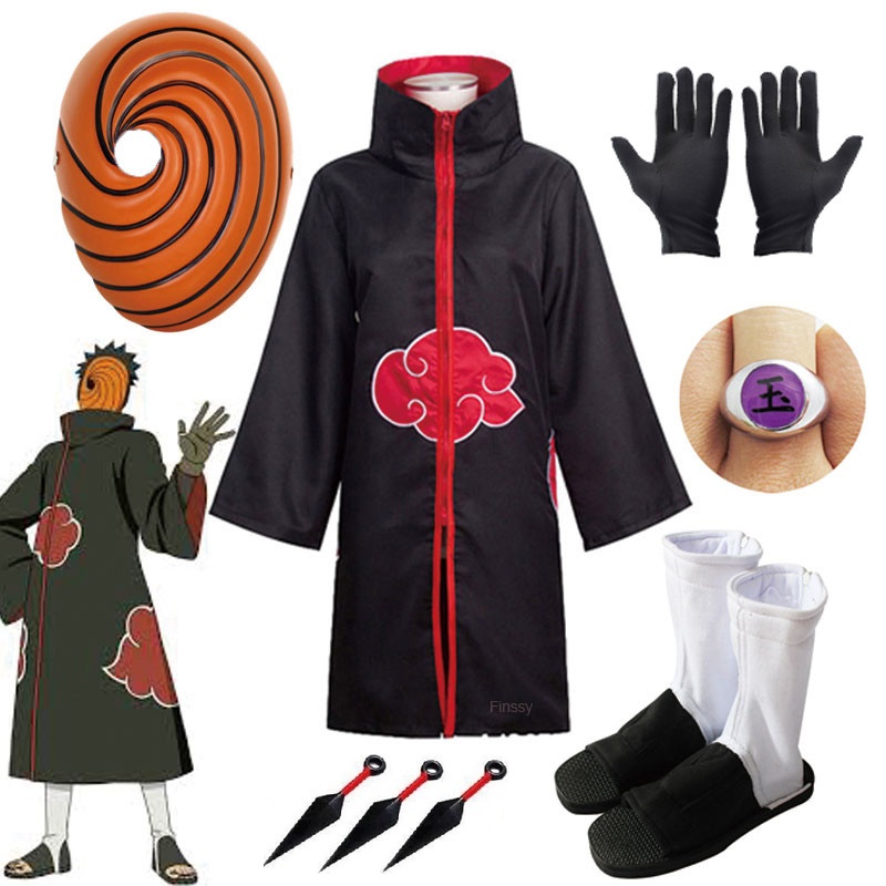 Children/Adults Anime Cosplay Costume Naruto Akatsuki Cloak Robe ...