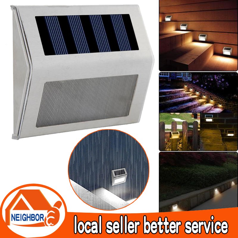 【In Stock】 Solar Powered Garden Corridor Stair Light Wall Lamp Quality ...