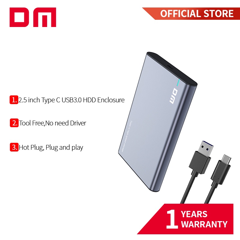 DM HDD Case 2.5 inch SATA to USB 3.0 Type C Gen 2 Case External HDD ...