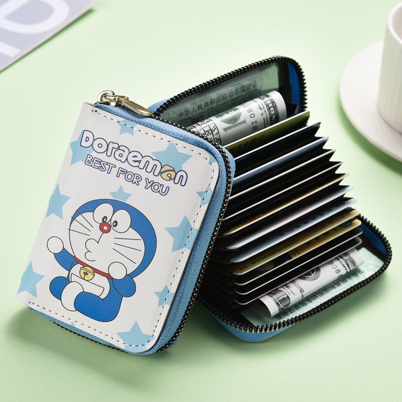 Doraemon Card Holder Cute Cartoon Jingle Cat Coin Purse Men Women Blue ...