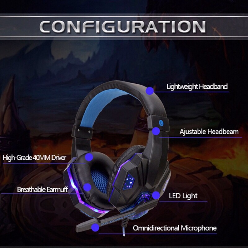 SY830MV gaming headphone Design fir high -end gamer with light | Shopee ...