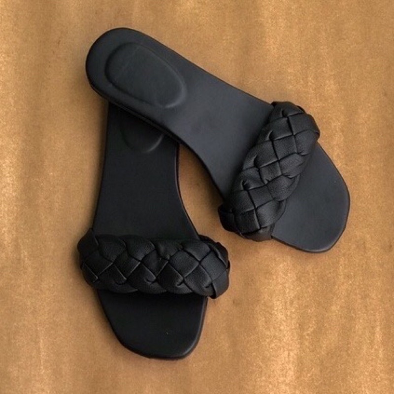 MARIKINA SANDALS One Strap Braided Banig Flat Plain | Shopee Philippines