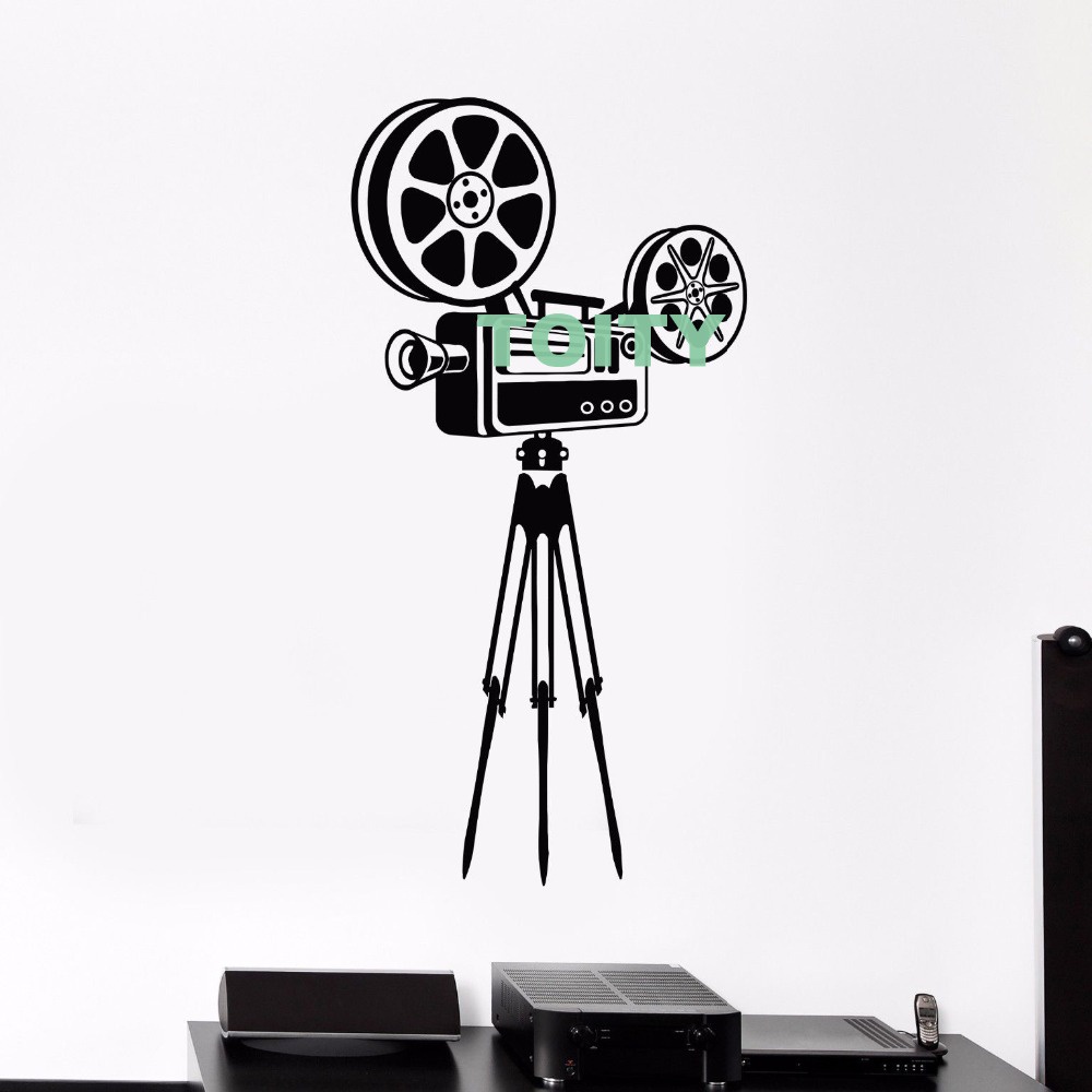 Filming Art Cinema Movie Wall Sticker Acter Producer Filmstrip Vinyl ...