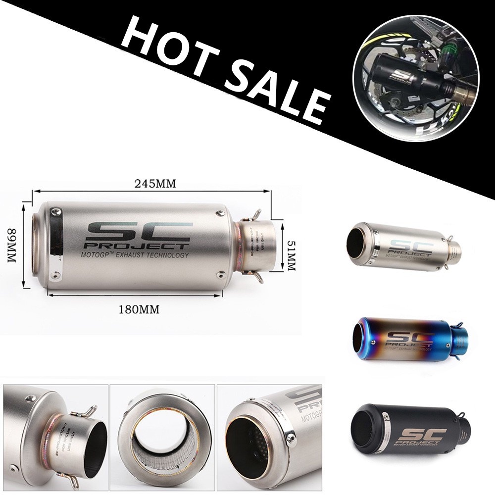 SC Project Tailpipe Tail Pipe Stainless Motorbike Exhaust Rear Pipe ...