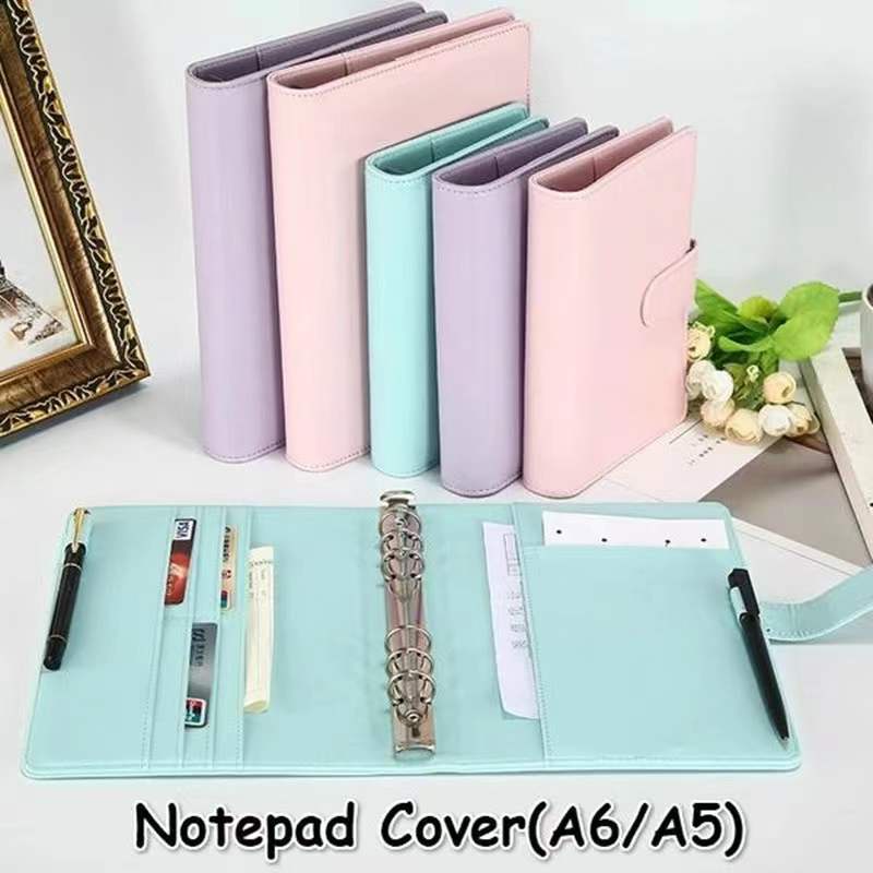 Loose-leaf A5 6holes Notebook Macaron PU leather notebook binder A5 ...