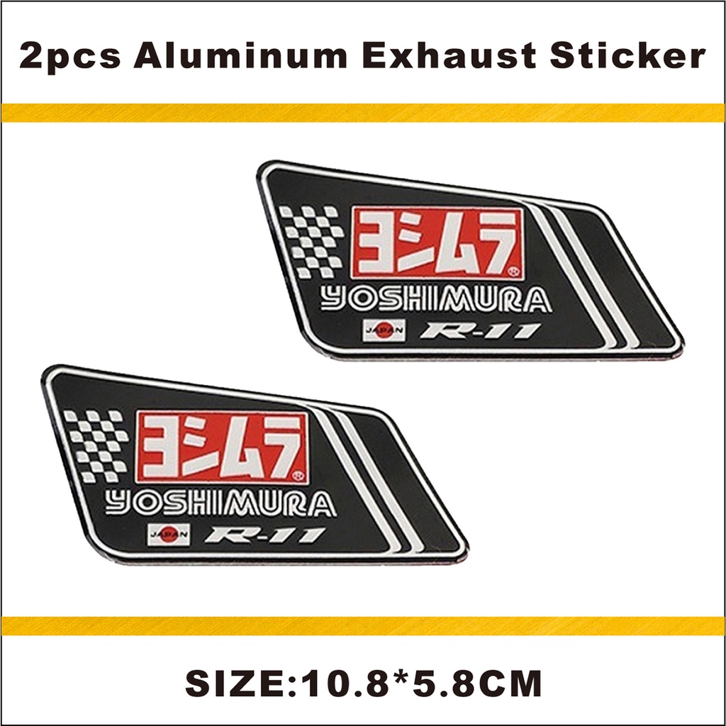 Yoshimura Muffler Decal Heat Resistant 3D Aluminium Akrapovic Emblem ...