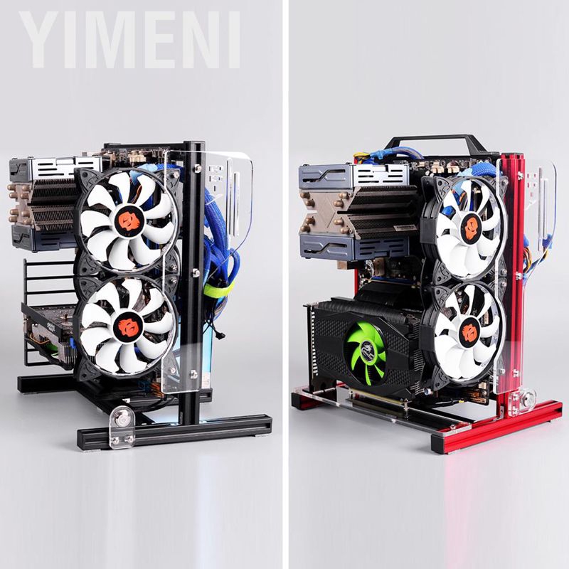 Yimeni ATX / M-ATX ITX Open Case Overclocking Aluminum Frame Chassis ...