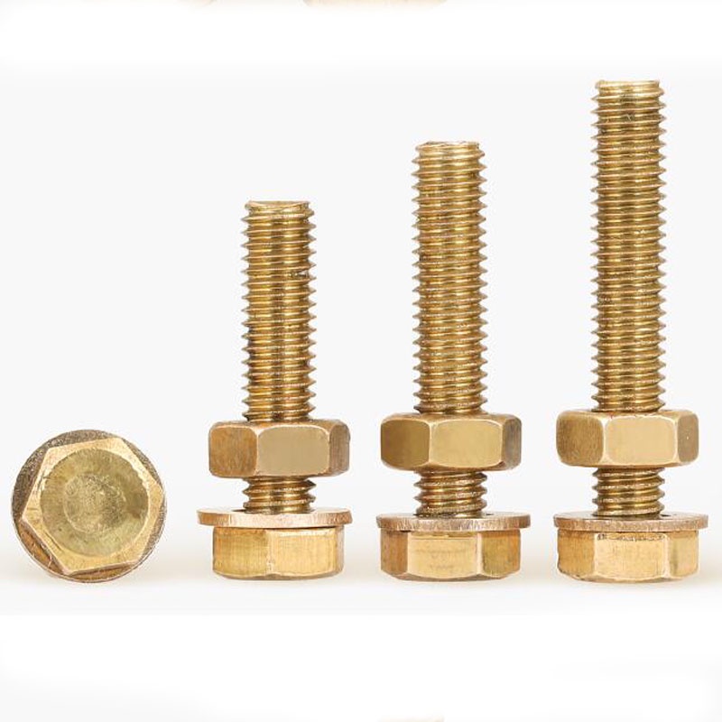 Brass Screw Nut Set Hex Bolt Flat Washer Nut Combination M4 M5 M6 M8 ...