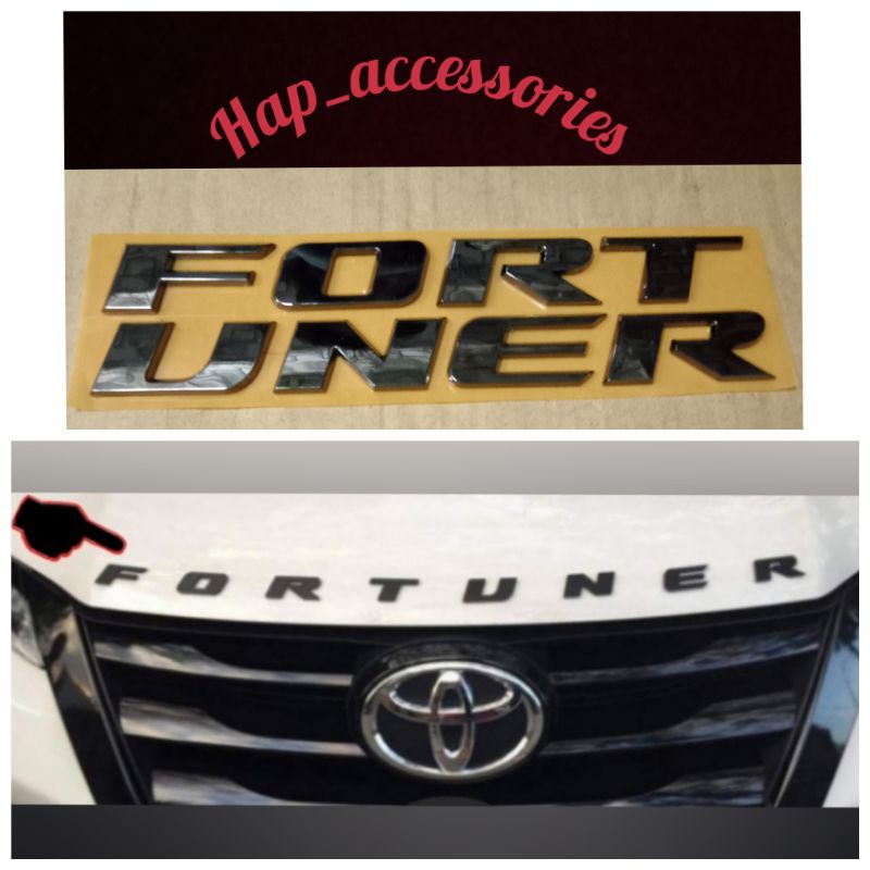 MESIN Fortuner engine hood Emblem/ fortuner engine hood logo | Shopee ...