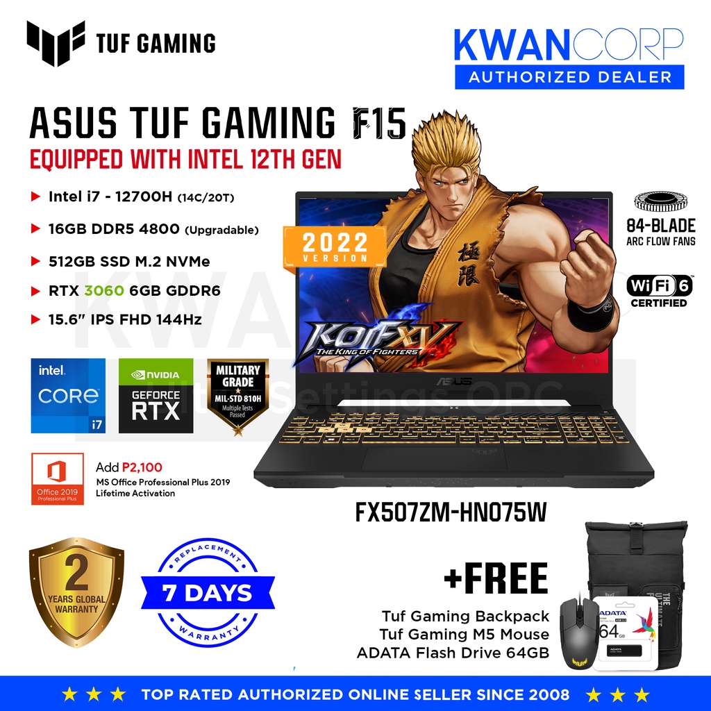 Asus TUF Gaming F15 FX507ZM-HN075W Intel i7 12th Gen 16GB RTX 3060 ...