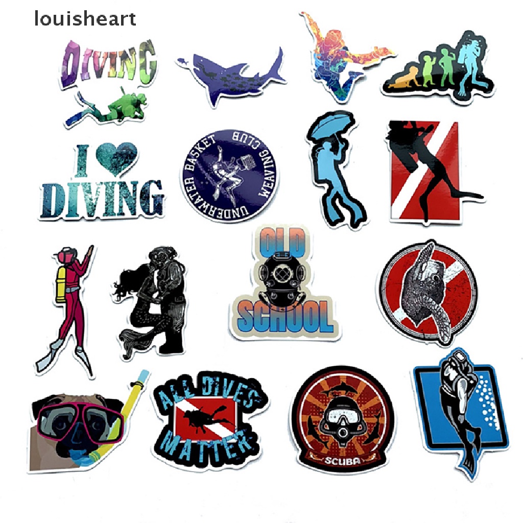 LHPH 60 pcs Reflective Scuba Dive Car Stickers Diving Decals Fish Tank ...