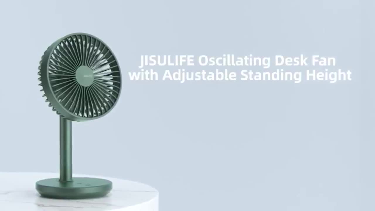 JISULIFE Table Fan Life7 Rechargeable Table Fan 8000mAh Battery Strong ...