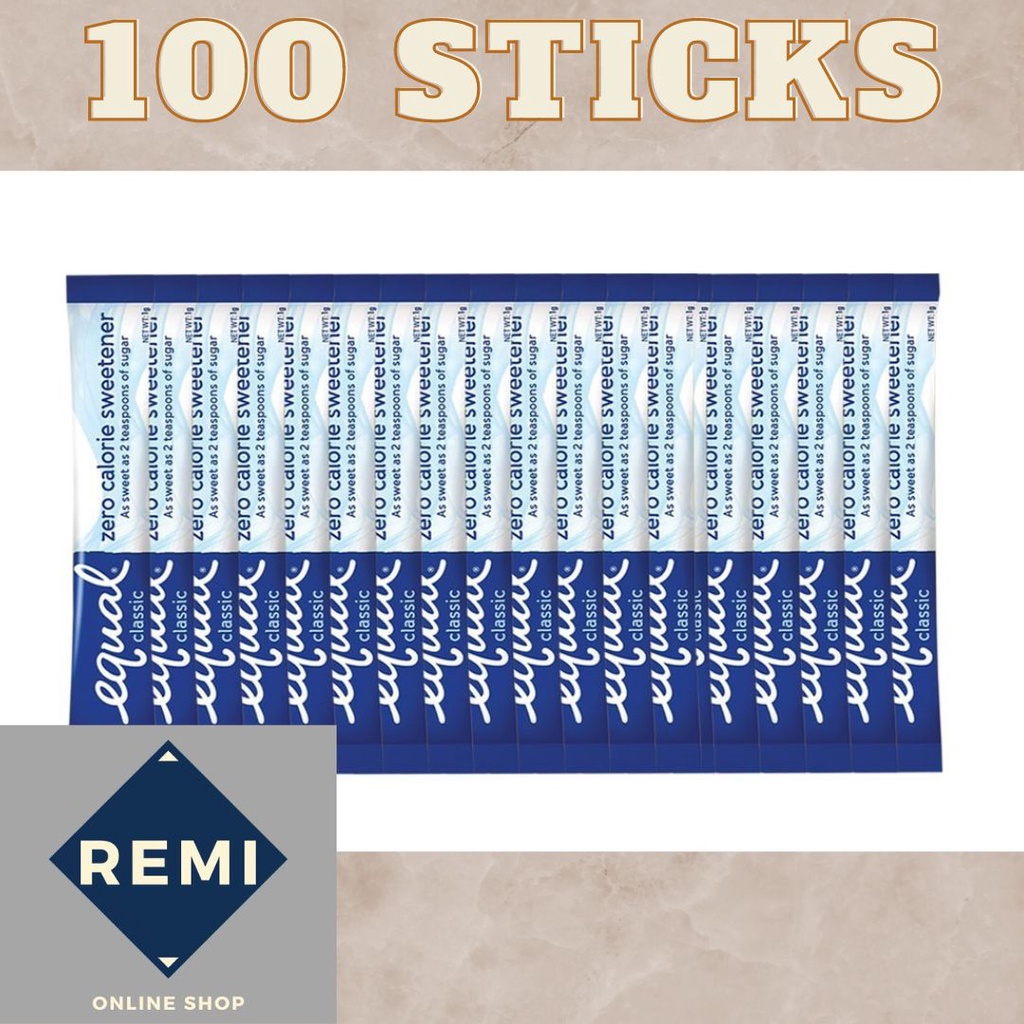 Equal Classic No Calorie Sweetener for Diabetic (100 Sticks) | Shopee ...