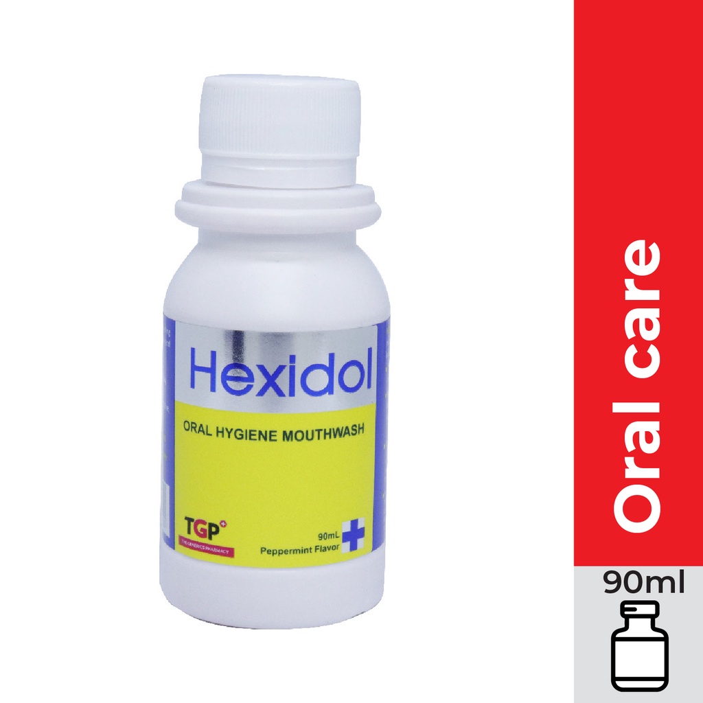 TGP HEXIDOL Hexedine Mouthwash Gargle 0.10% 90ml Peppermint Flavor ...