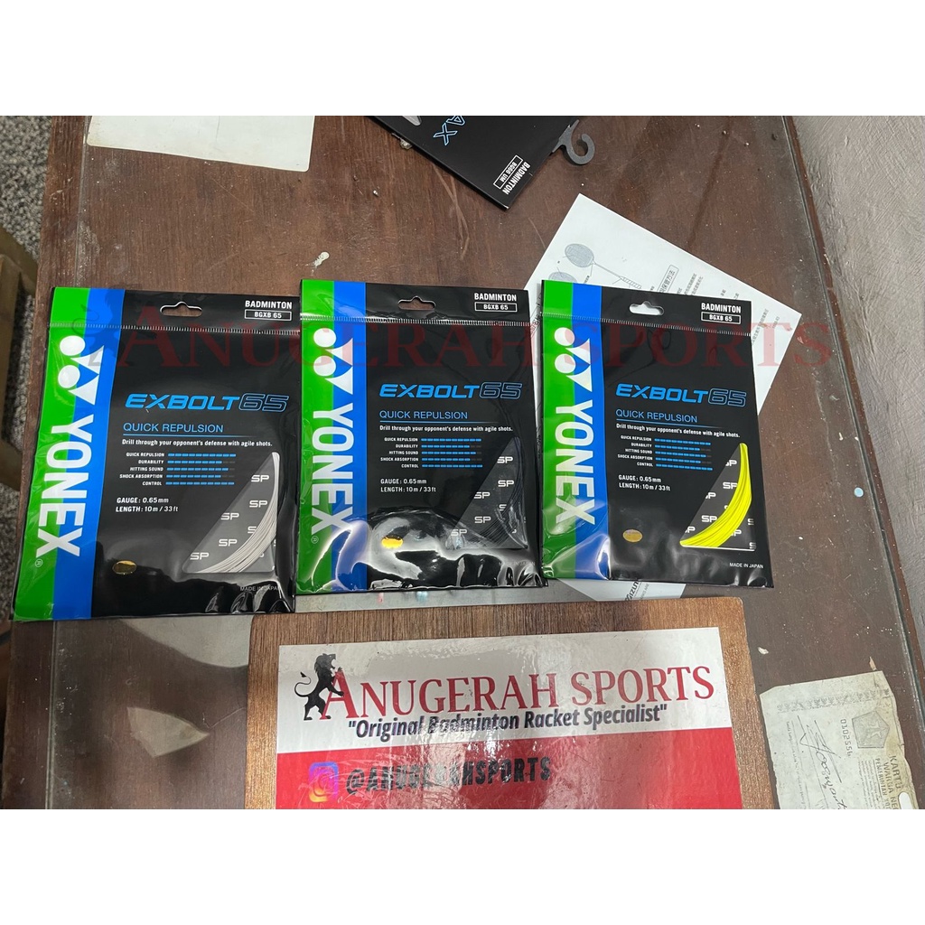 Yonex EXBOLT 65 SP Badminton Racket String (0.65 mm) ORIGINAL | Shopee ...