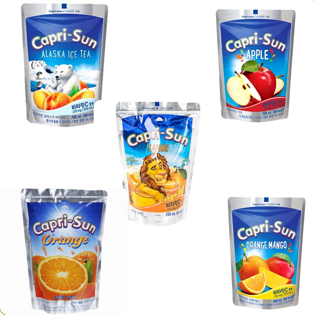 Capri Sun Juice Drink 200ml ( Alaska Ice tea , Apple , Safari , Orange ...