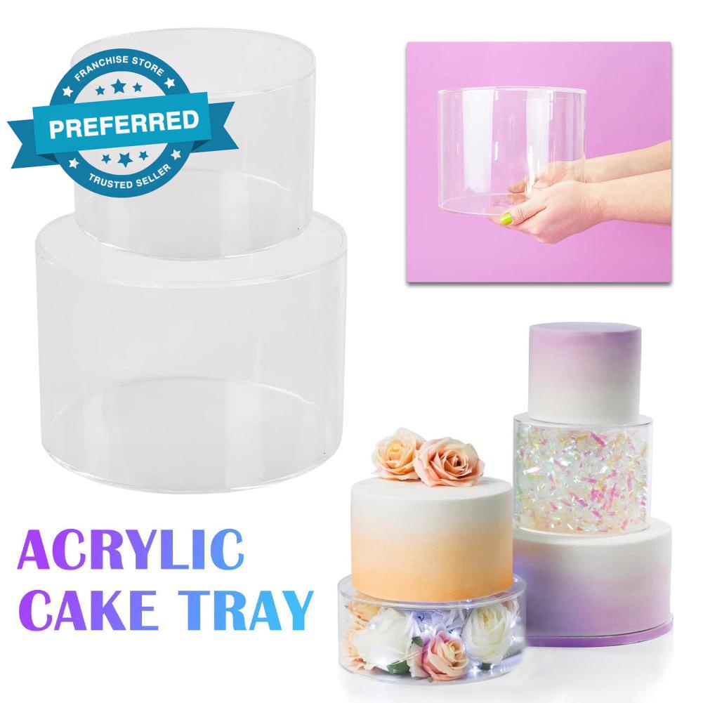 Round Acrylic Cake Display Board Cake Edge Smoother DIY Cakeboard ...