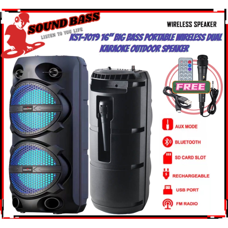 Kst-7019 8.5*2 2000W Portable Party Wireless Bluetooth Speaker Subwoofer Big Loud | Shopee ...