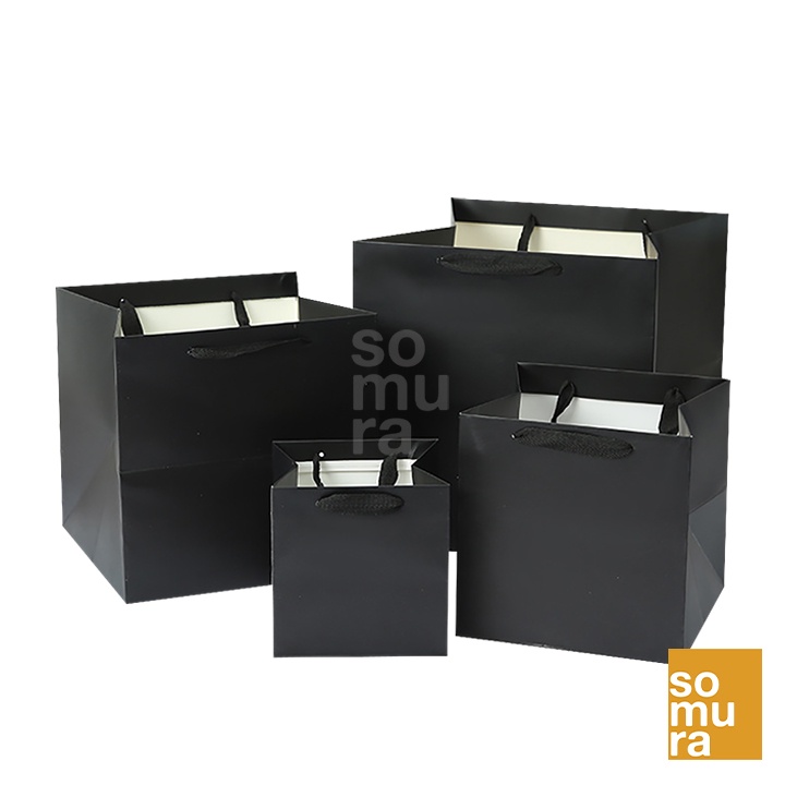 Simple Square Gift Shopping Bag Square Brown/Black Cake Box Takeaway ...
