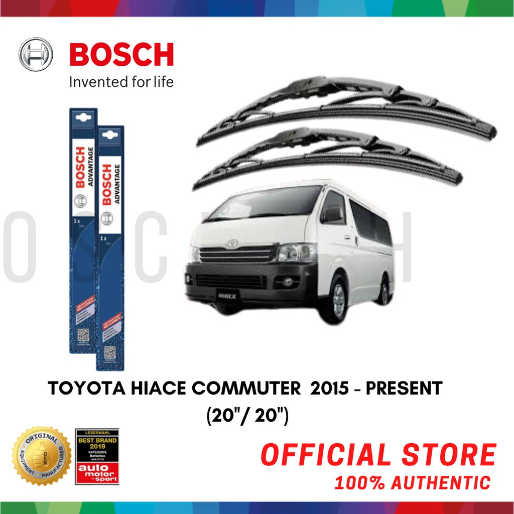 Bosch ADVANTAGE Wiper Blade Set for Toyota HIACE COMMUTER 2015 - PRESENT (20/20) | Shopee ...