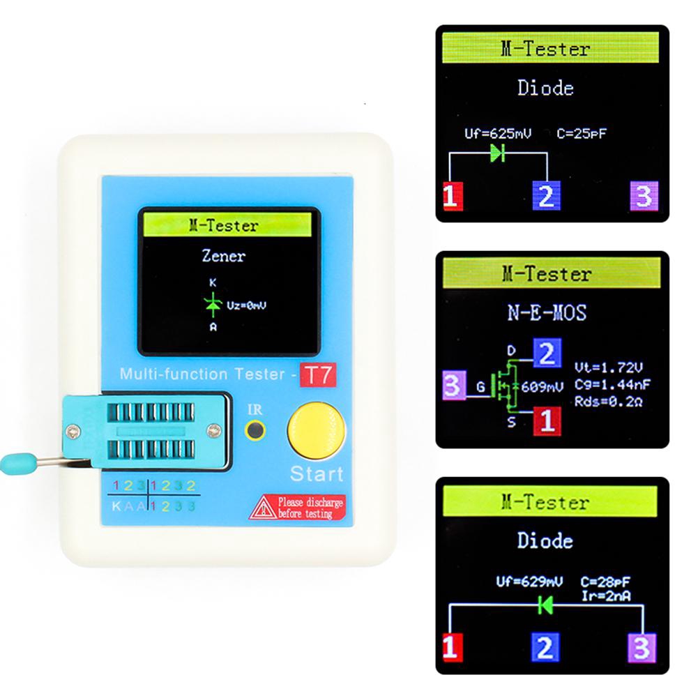 LCR-T7 T7 Transistor Tester TFT Diode Triode Capacitance Meter LCR ESR ...