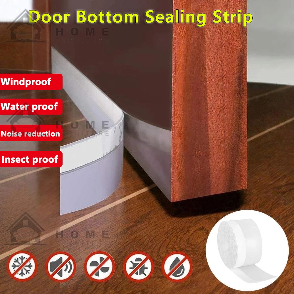 1M Door Bottom Sealing Strip Under Door Draft Stopper Sound Proof Noise ...