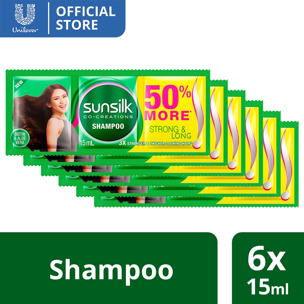 Sunsilk Shampoo Strong & Long 15ML Set of 6 | Shopee Philippines