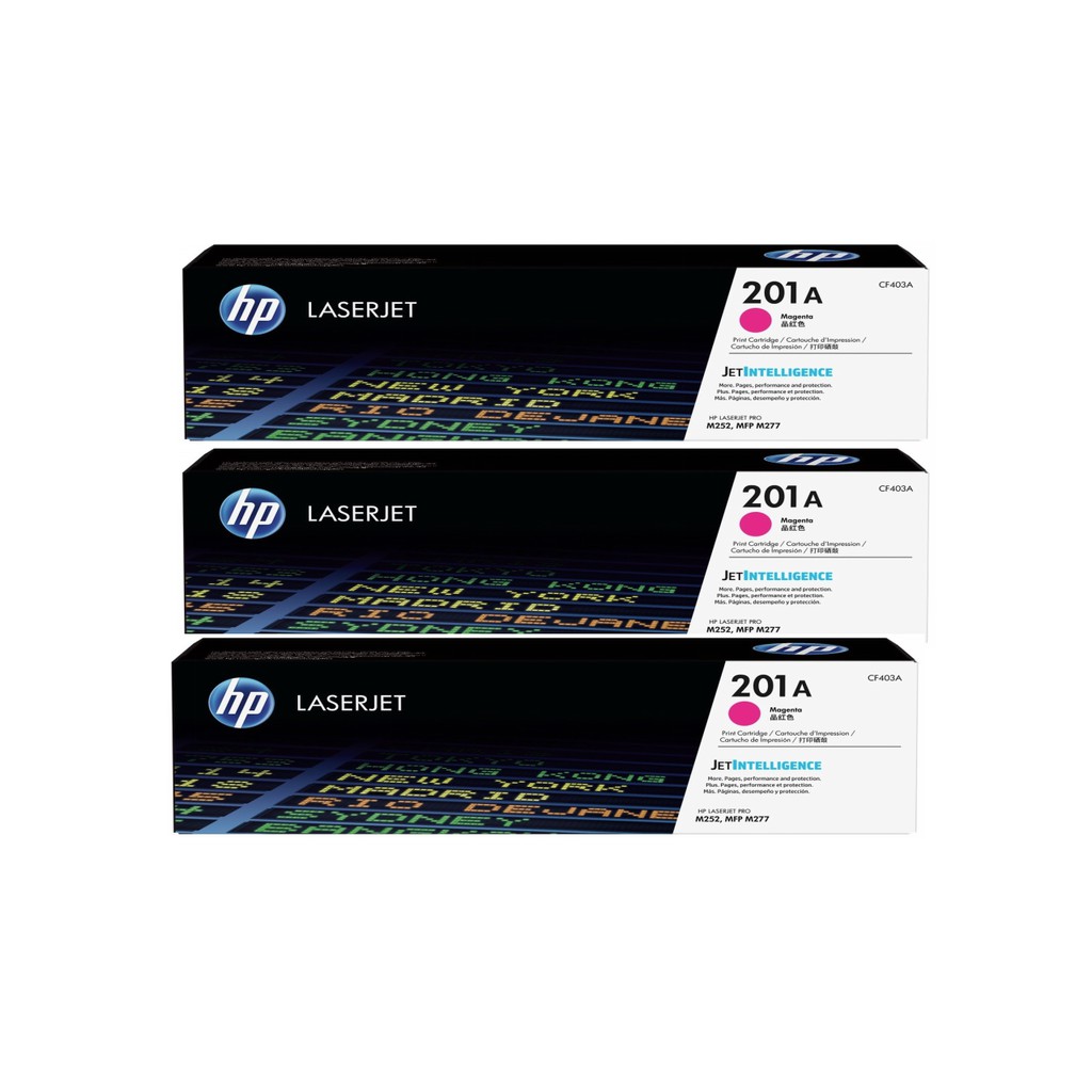 HP 201A CF403A Original LaserJet Toner Cartridge (Magenta) Set of 3 ...