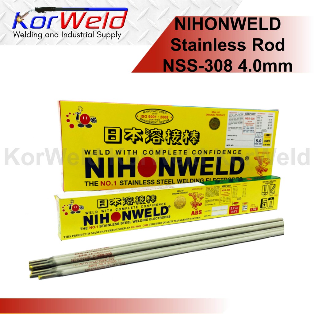 Nihonweld Welding Rod Stainless NSS-308 4.0mm (1kg) | Shopee Philippines