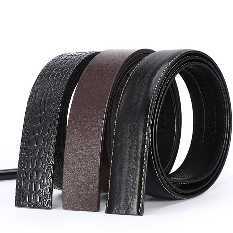 Buckleless Belt Headless Crocodile Pattern Lychee Genuine Leather Men's ... Buckleless Belt Headless Crocodile Pattern Lychee Genuine Leather Men's ...