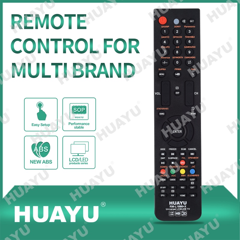 Huayu RM-L1107+X RM-L1098+12 Universal Smart TV Remote Control With Netflix and YouTube Buttons ...