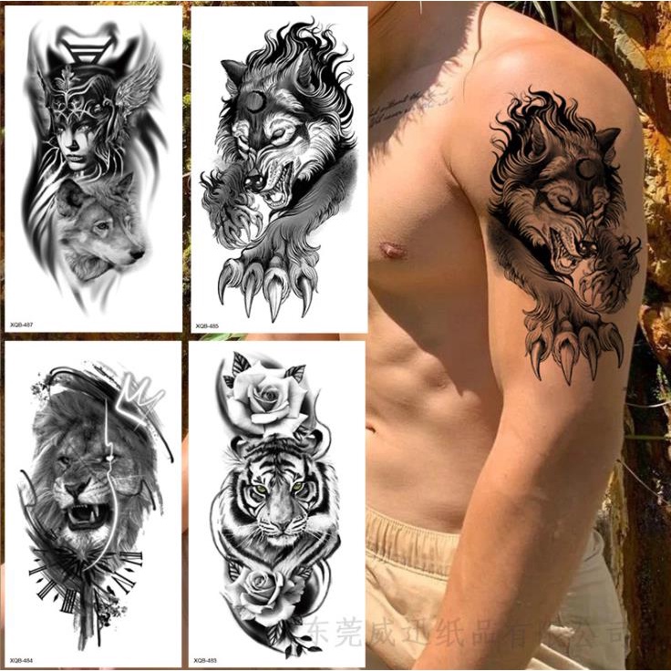 Small arm tattoo stickers new animal tattoo stickers fierce animals ...