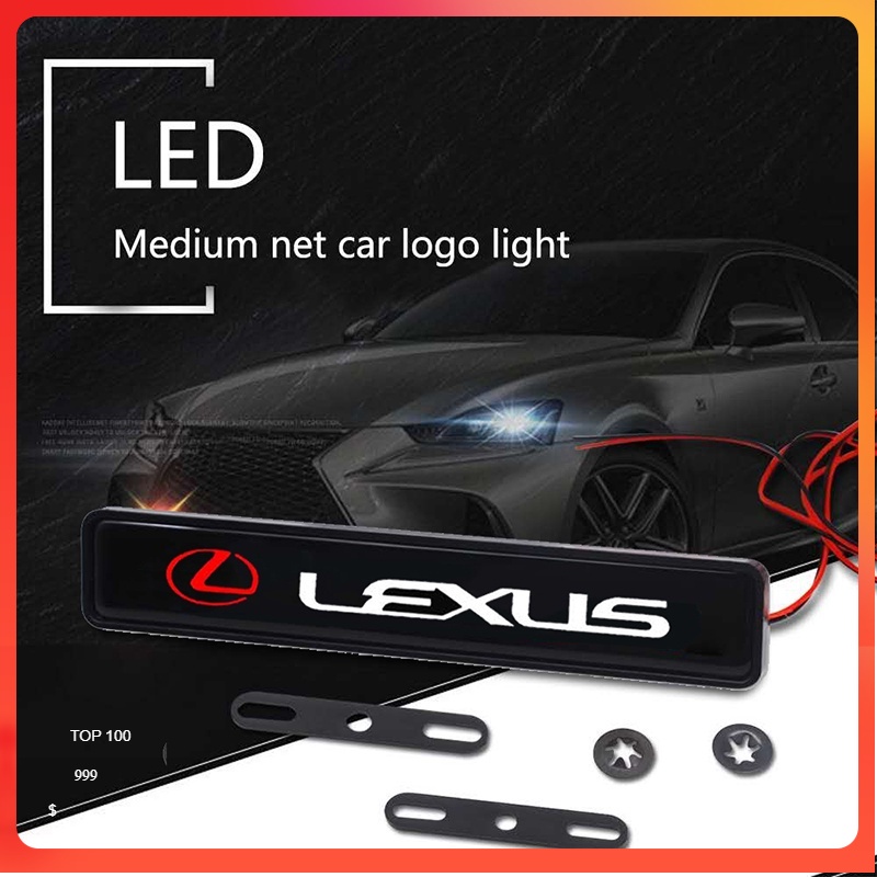 1Pc LEXUS Car Front Grille Luminous Emblem Badge LED Decoration Lights ...