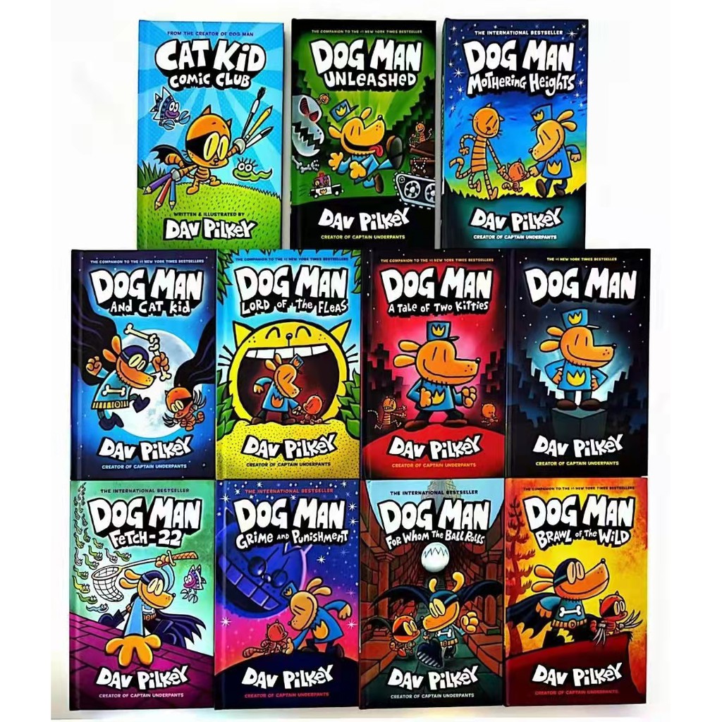 Dog man comic book Hardbound Books set of 17 by Dav Pilkey（Hardcover ...