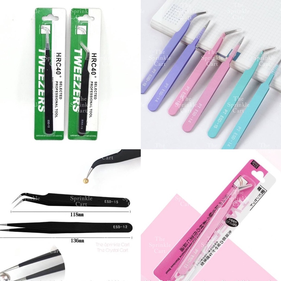 Straight and Bended Stainless Tweezers Anti Static | Shopee Philippines
