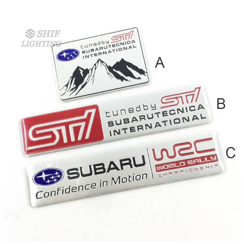 1 x Aluminum STI SUBARU WRC Logo Car Auto Decorative Side Rear Trunk ...