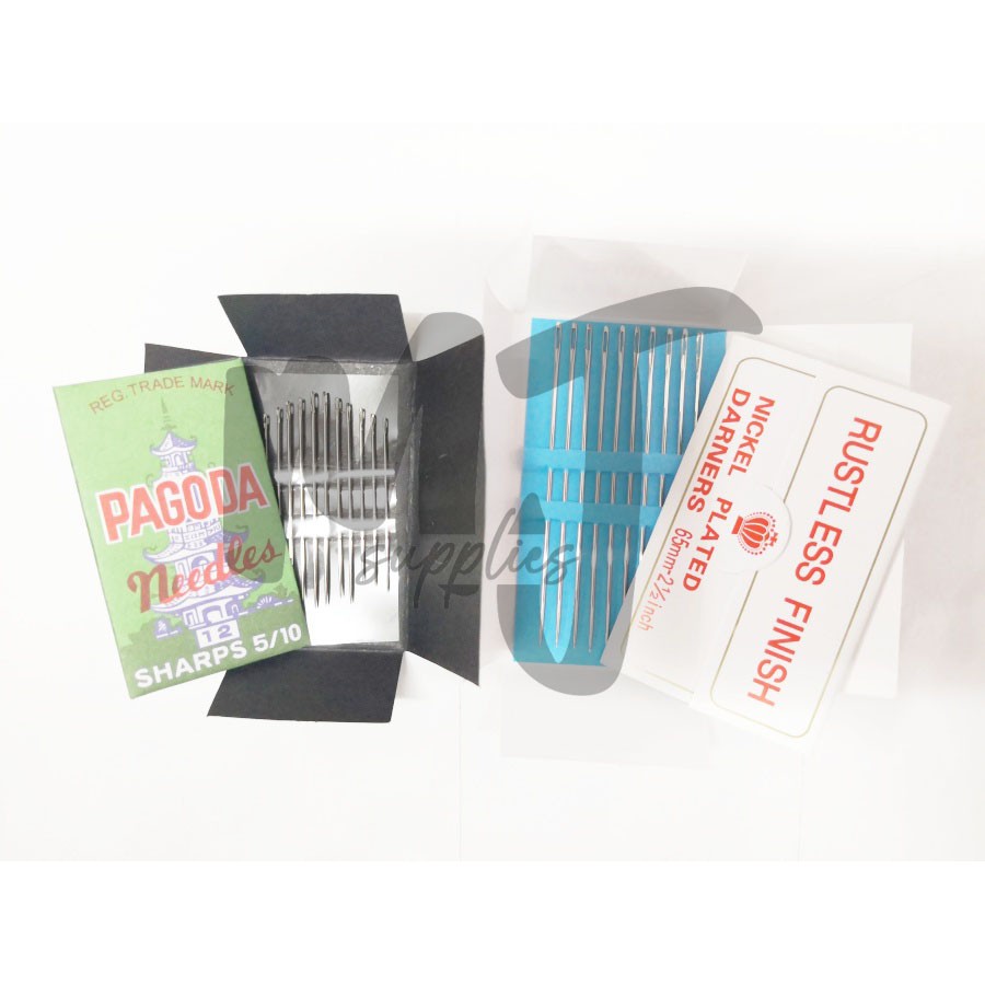 2 PACKS. Corona Pagoda Sewing Needle Nickle Plated Karayom Tahi (in ...