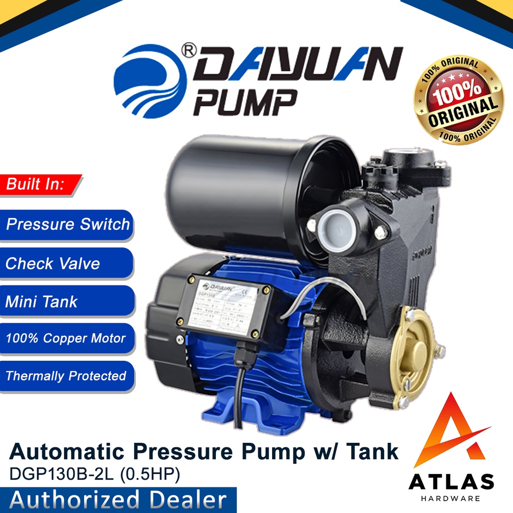 Dayuan Water Pump with Mini Pressure Tank (0.5HP) | Shopee Philippines